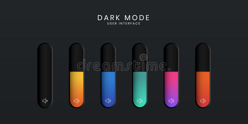 Elegant 3D Volume Bar UI in Dark Mode Stock Vector - Illustration of ...