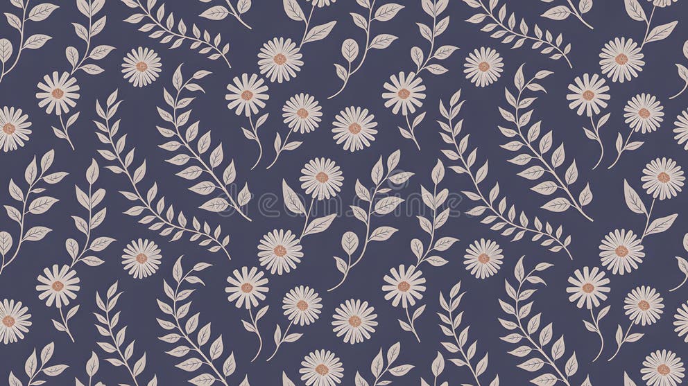 Elegant Daisy Floral Pattern Stock Illustration - Illustration of ...