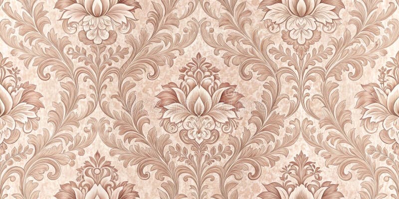 Elegant Damask Pattern in Brown and Beige Hues a Seamless Textile ...
