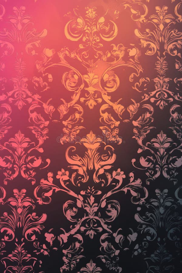 Elegant Damask Patterns for Formal Dinner Menus. Stock Illustration ...