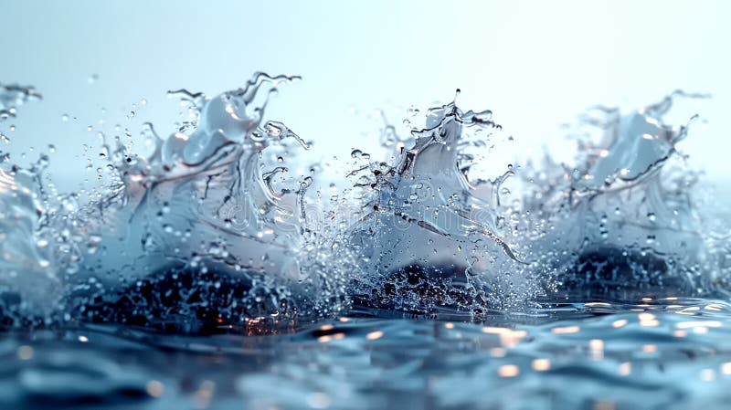 Elegant Dance of Water Droplets in Serene Aquatic Environment Stock ...
