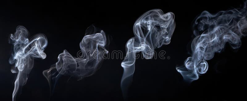 The Elegant Dance of Wispy Smoke Against a Dark Background.AI Generated ...
