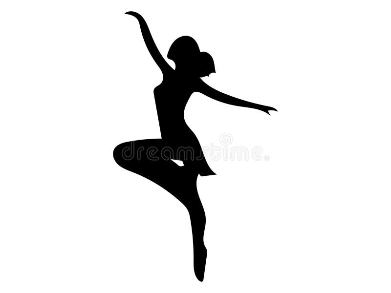 Elegant Dancing Girl Silhouette for Vector Illustration Designs. Stock ...