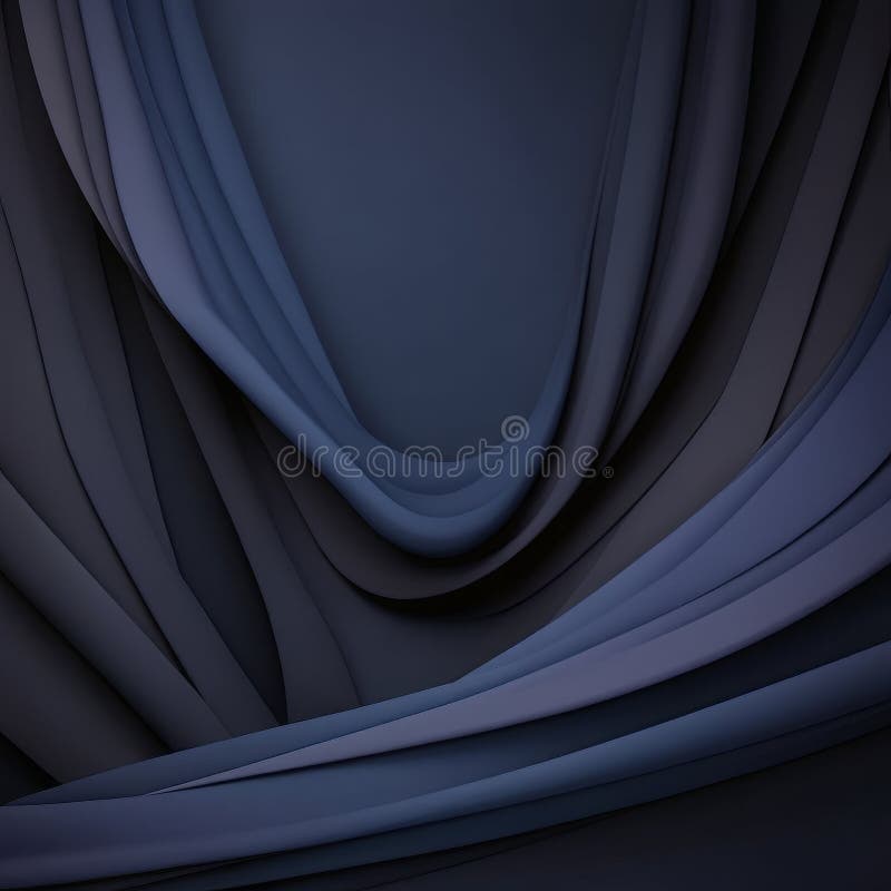Elegant Dark Blue Abstract Drapery with Soft Flowing Layers for Modern ...