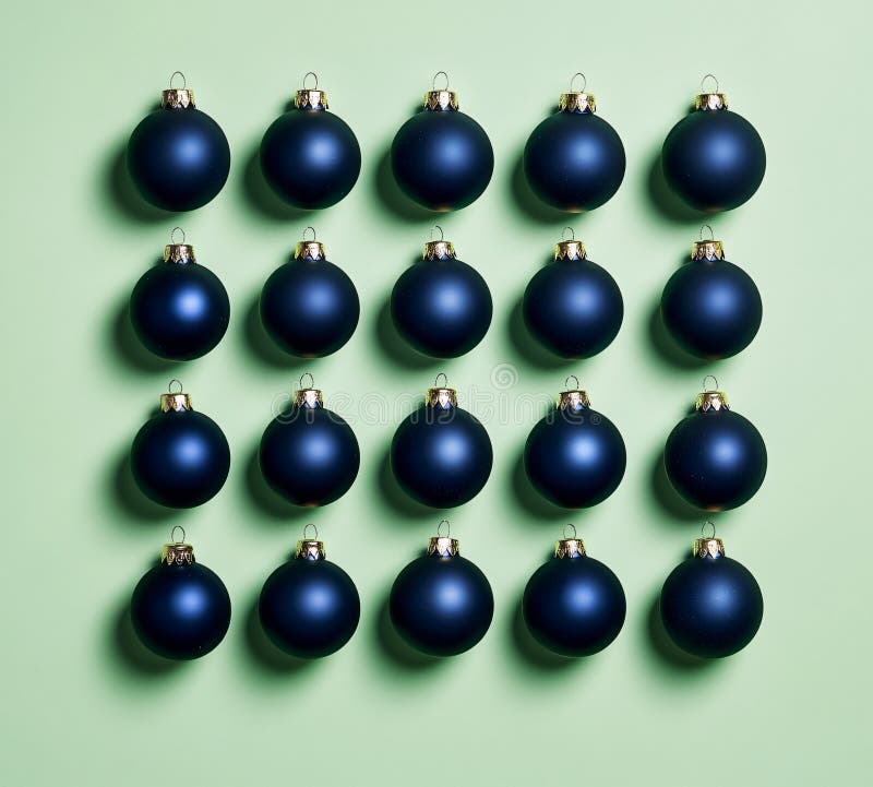 Elegant Dark Blue Christmas Baubles Minimalist High Quality Image Stock ...