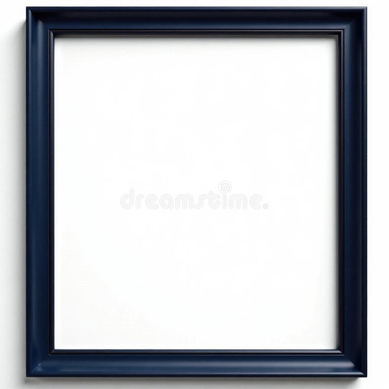 Elegant Dark Blue Rectangular Frame, Isolated on White , Shape ...