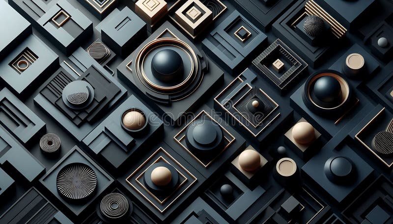 Elegant Dark Geometric Pattern with Soft Shadows, Sleek, Contemporary ...