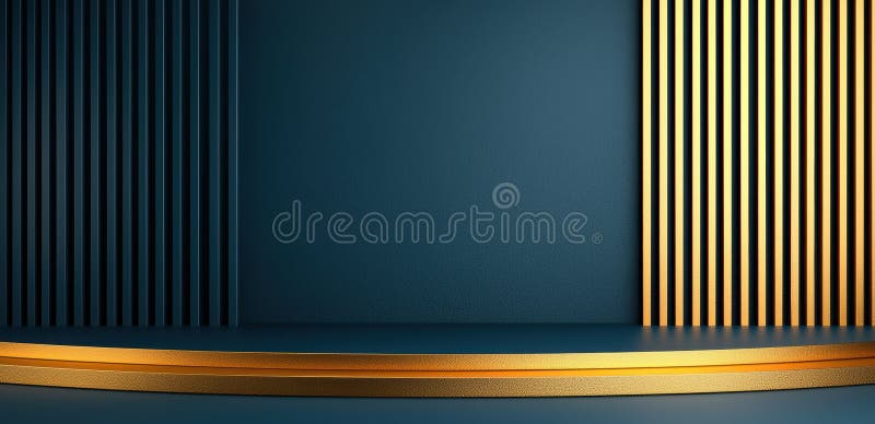 Elegant Dark and Gold Stage Backdrop Stock Illustration - Illustration ...