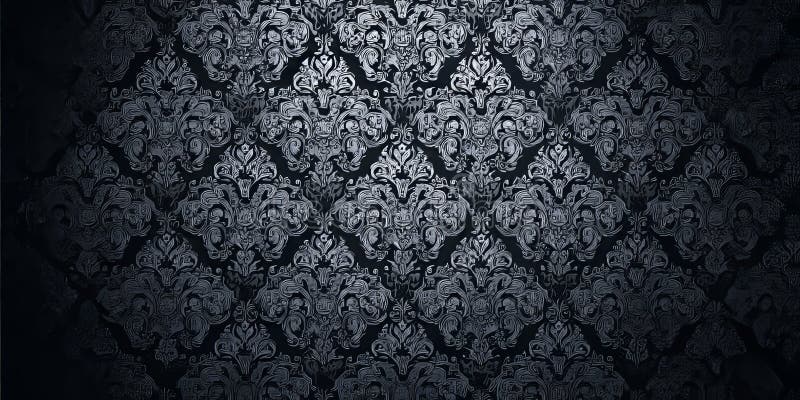 Elegant Dark Gray Damask Floral Pattern Design for Luxury Wallpapers ...