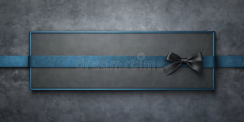 Elegant Dark Gray Rectangular Gift Certificate with a Blue Ribbon and ...