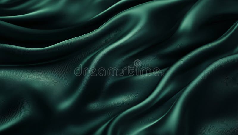 Elegant Dark Green Silk Fabric Drape, Luxurious High Quality Image ...