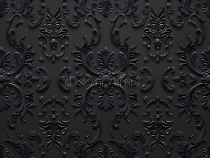 Elegant Dark Grey Damask Pattern Background Stock Illustration ...