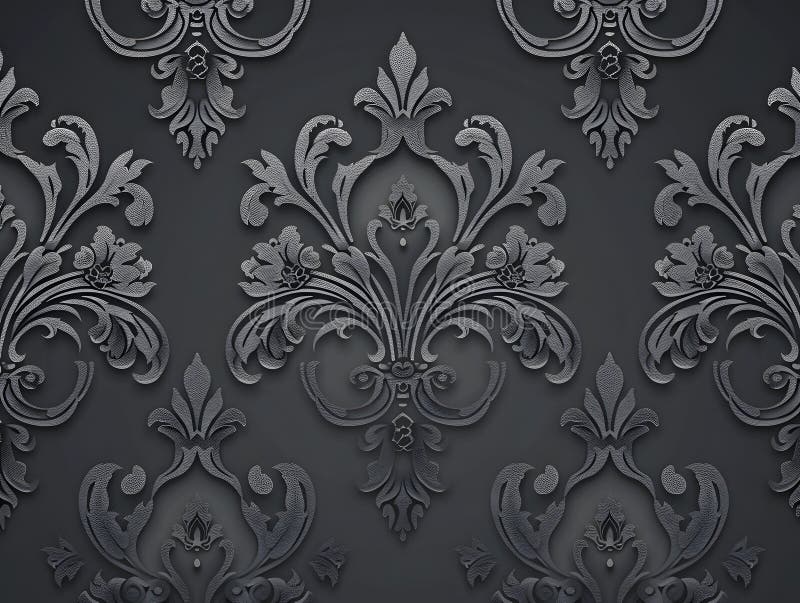 Elegant Dark Grey Damask Pattern Background Stock Illustration ...