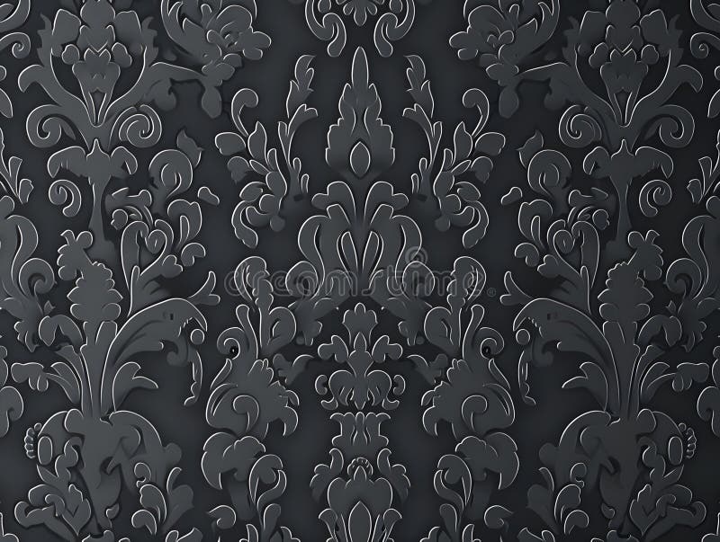 Elegant Dark Grey Damask Pattern Background Stock Illustration ...