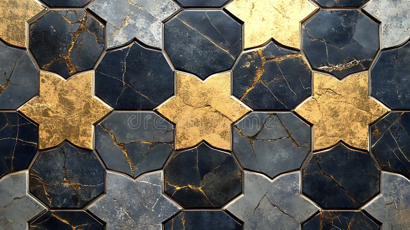 Elegant Dark Grey and Gold Marble Tile Pattern Texture for Luxury ...