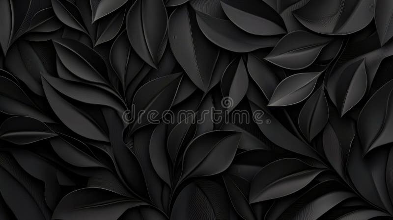 Elegant Dark Leaf Pattern: Modern Abstract Art with Black Leaf Design ...
