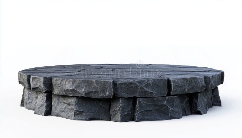 Elegant Dark Stone Wall Featuring Stone Elements or Slabs with Ample ...