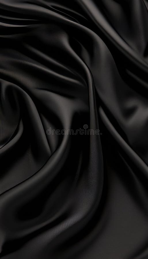 Elegant Dark Wave Luxurious Abstract Black Silk Fabric with Dramatic ...