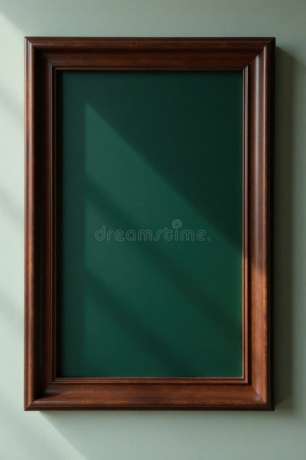 Elegant Dark Wood Frame Encasing Smooth Chalkboard Surface , Element ...
