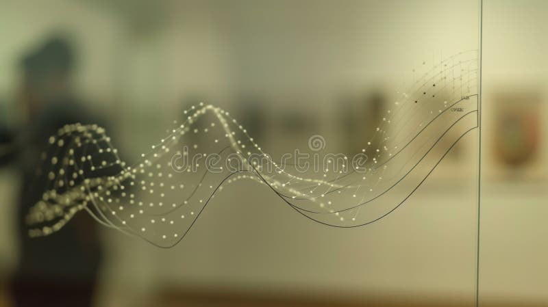 Elegant Data Wave with Soft Light Reflections in a Modern Space Stock ...