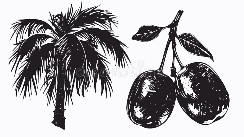 Elegant Dates Black and White Silhouette Vector Icon for Graphic Design ...