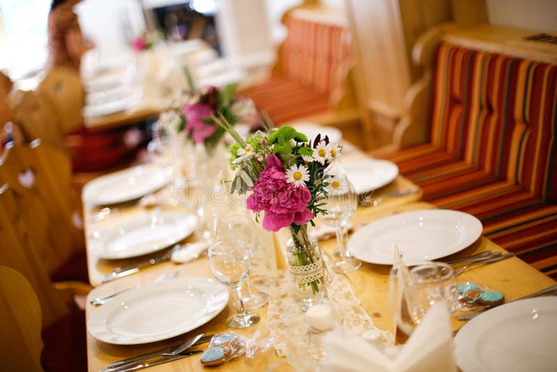 Elegant Dinner Table Wedding Restaurant Menu Stock Photo - Image of ...