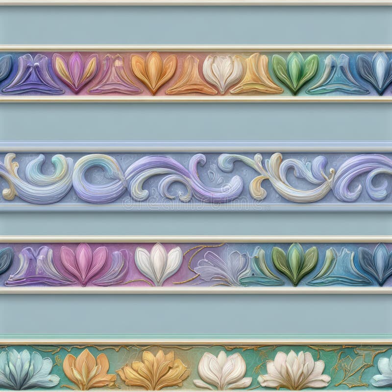 Elegant Decorative Borders with Floral and Swirl Patterns Stock ...