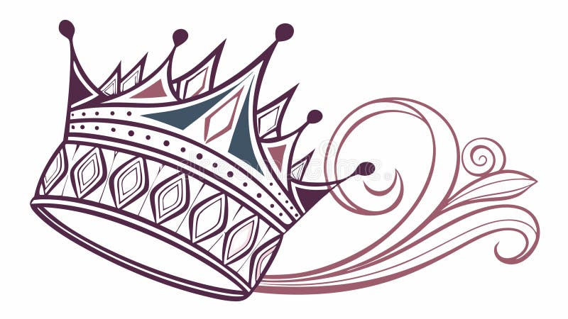 Elegant Decorative Crown Geometric Elements Vector Illustration, Vector ...