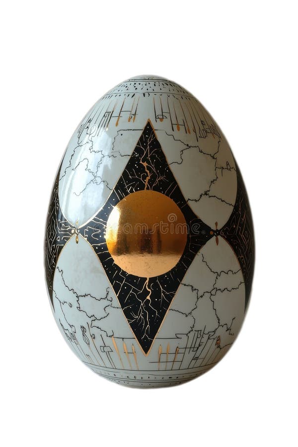 An Elegant Decorative Egg Featuring a Unique and Striking Geometric ...