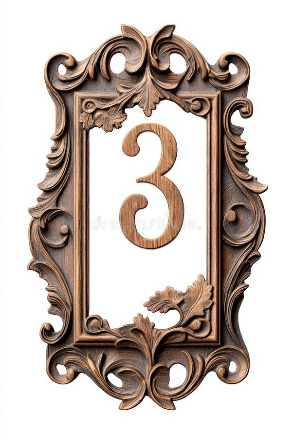 Elegant Decorative Frame Featuring the Number Three Perfect for Unique ...