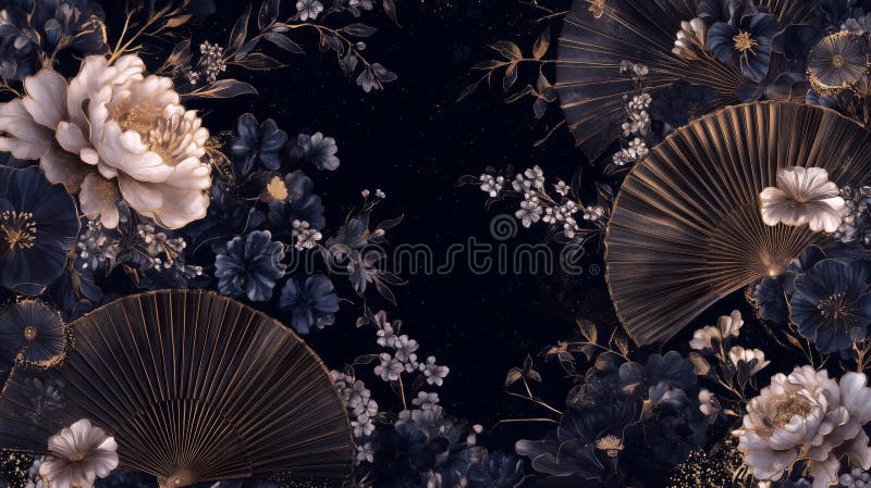 Elegant Decorative Pattern Featuring Fans Stock Image - Image of symbol ...