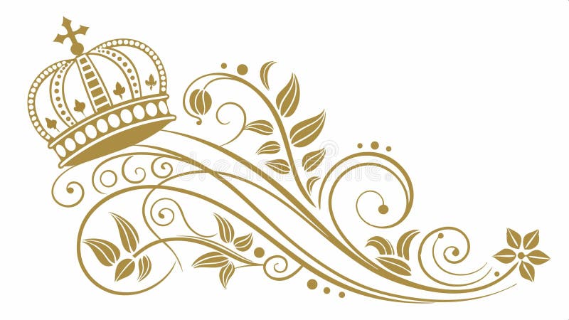 Elegant Decorative Scroll Featuring Flowing Floral Elements Topped with ...