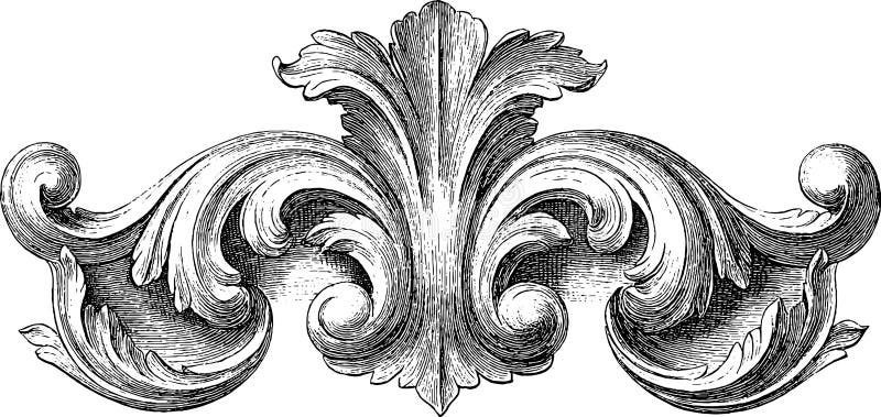 Elegant Decorative Scrollwork Engraving for Design and Ornamentation ...