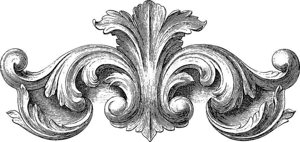 Elegant Decorative Scrollwork Engraving for Design and Ornamentation ...