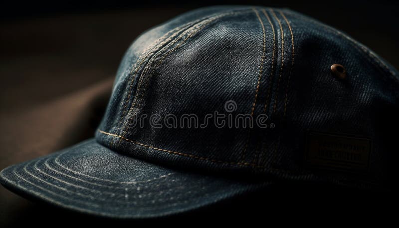 Elegant Denim Baseball Cap on Modern Background Generated by AI Stock ...