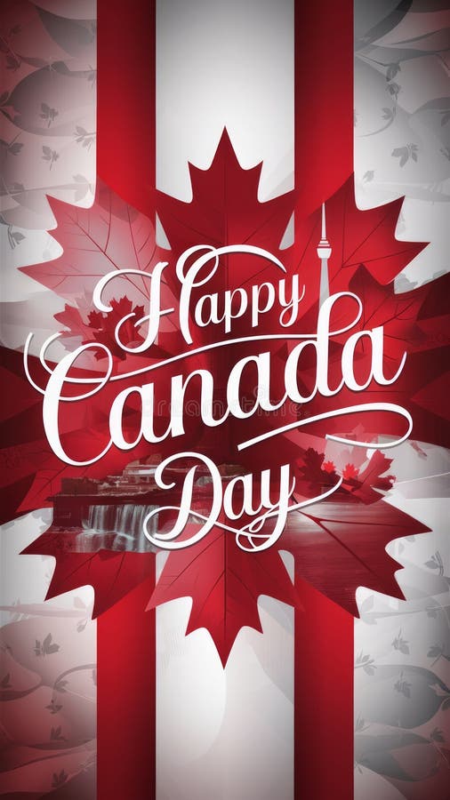 Elegant Happy Canada Day Design with Maple Leaf Stock Image - Image of ...