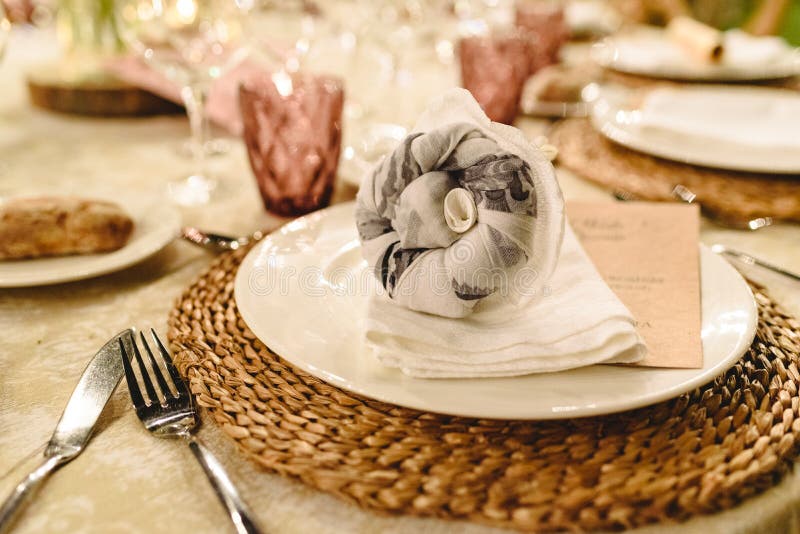 Elegant Design Centerpieces and Wedding Cutlery Stock Image - Image of ...