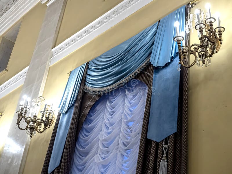 Design of Curtains on the Windows in the Lobby of the Opera House Stock ...