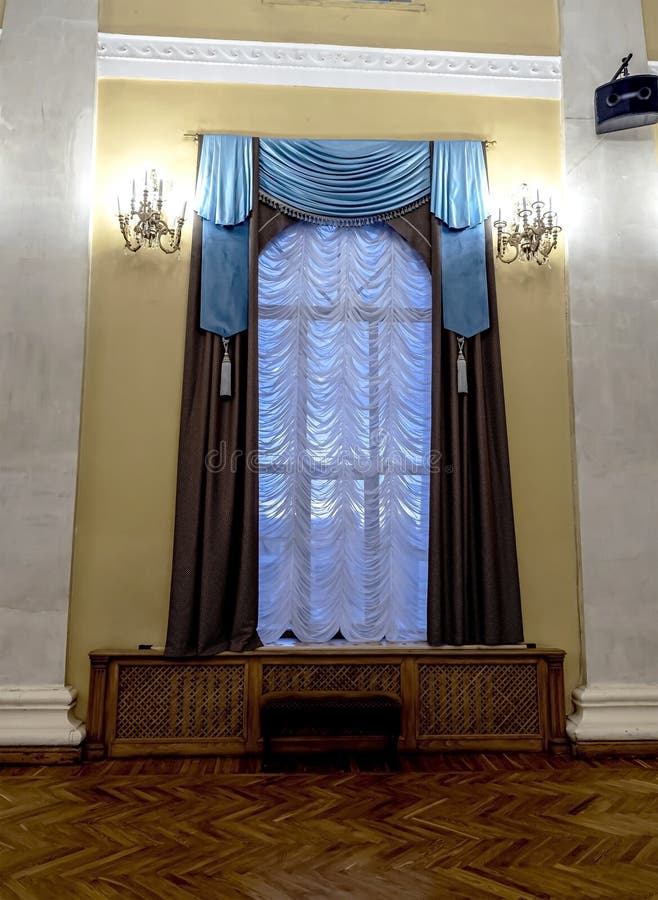 Design of Curtains on the Windows in the Lobby of the Opera House Stock ...