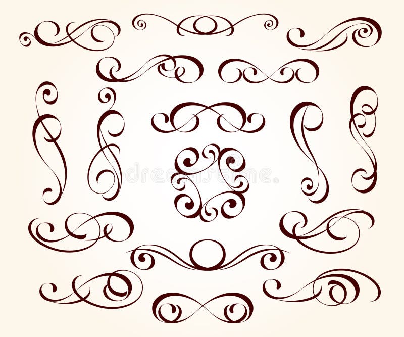 Elegant Design Elements for Your Projects.Vector Illustration.Brown ...
