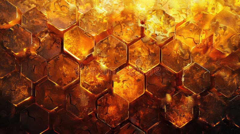 Elegant Amber Texture with Dynamic Gold Geometric Patterns, Perfect for ...