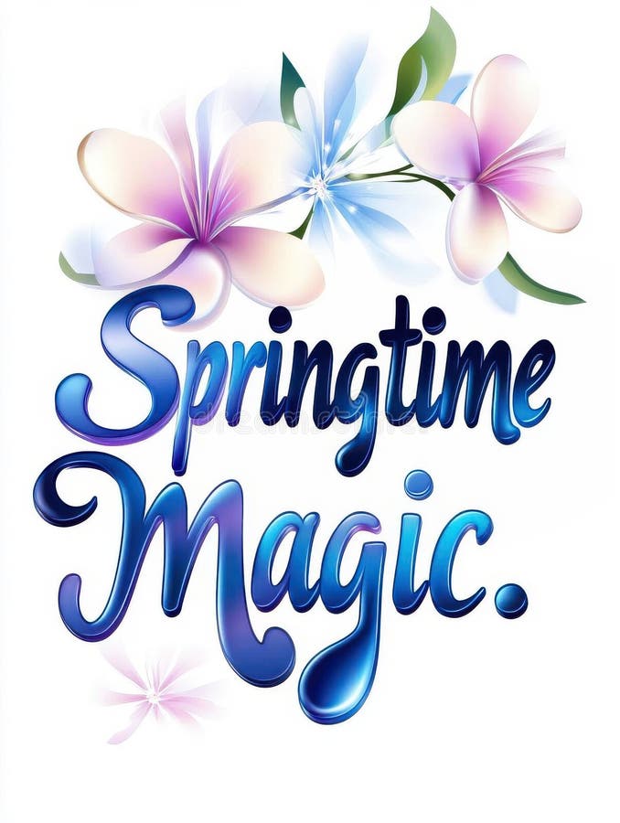This Elegant Design Features the Phrase "Springtime Magic" with ...