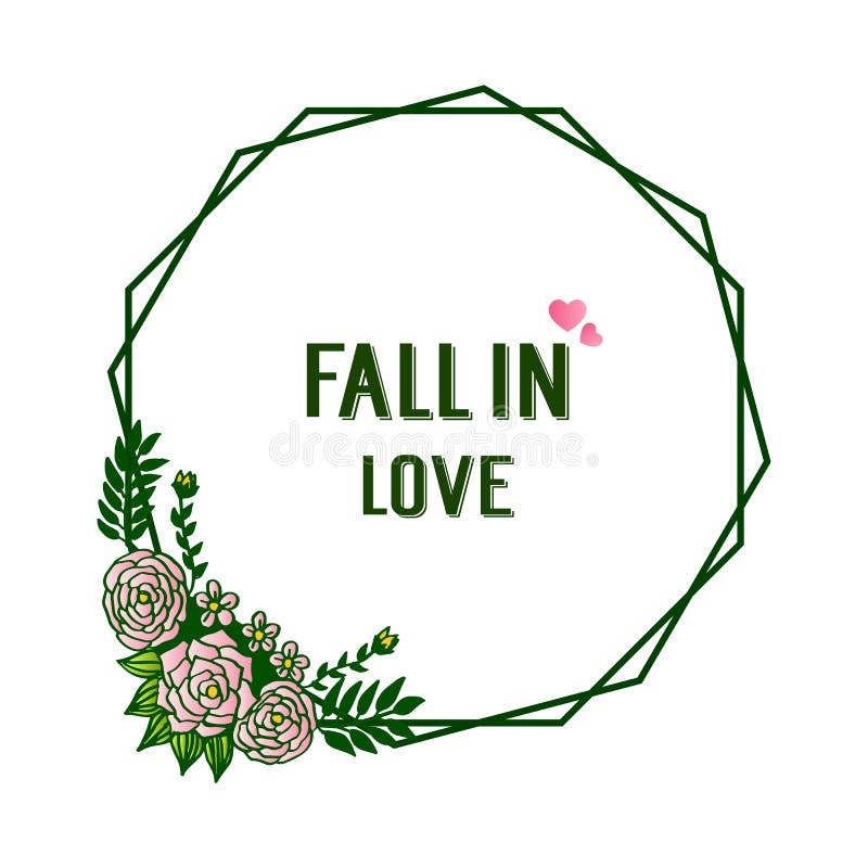 Letter Fall in Love, with Wallpaper Unique Green Leafy Flower Frame ...