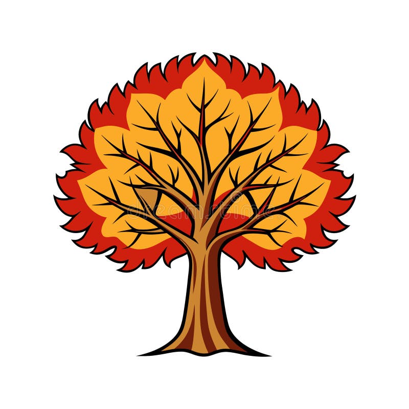 Elegant Maple Tree Design stock image. Illustration of outline - 362317821