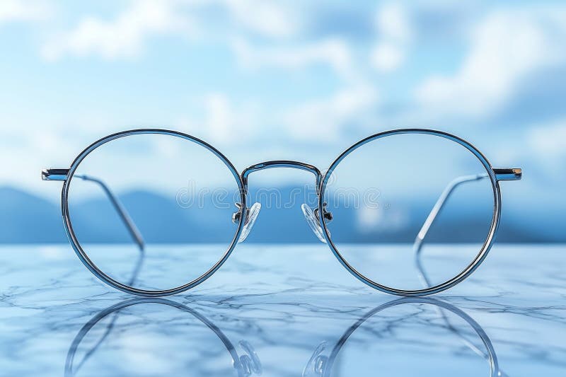 Elegant Designer Eyeglasses on Sleek White Marble Surface Featuring ...