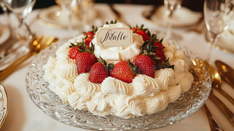 Elegant Dessert at a Formal Dinner Party Stock Photo - Image of food ...