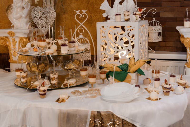 Elegant Dessert Table Displaying an Array of Delectable Treats Stock ...