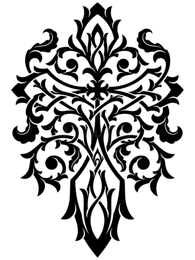 Stylized Victorian Gothic Ornamental Cross Stock Illustrations – 27 ...