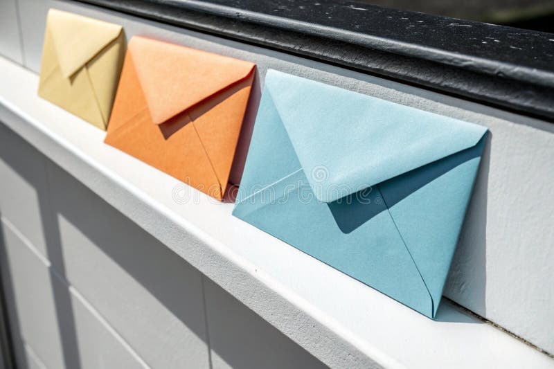 Elegant and Detailed Rendering of Two Pristine Light Blue Envelopes ...