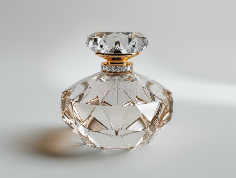 Elegant Diamond-cut Crystal Perfume Bottle Stock Illustration ...
